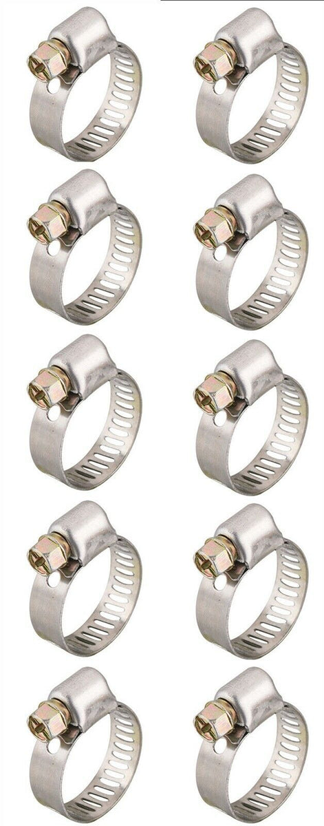Jolly (10) Miniature SAE 4 Hose Clamps 7/32" to 5/8" Replaces 3504 ...